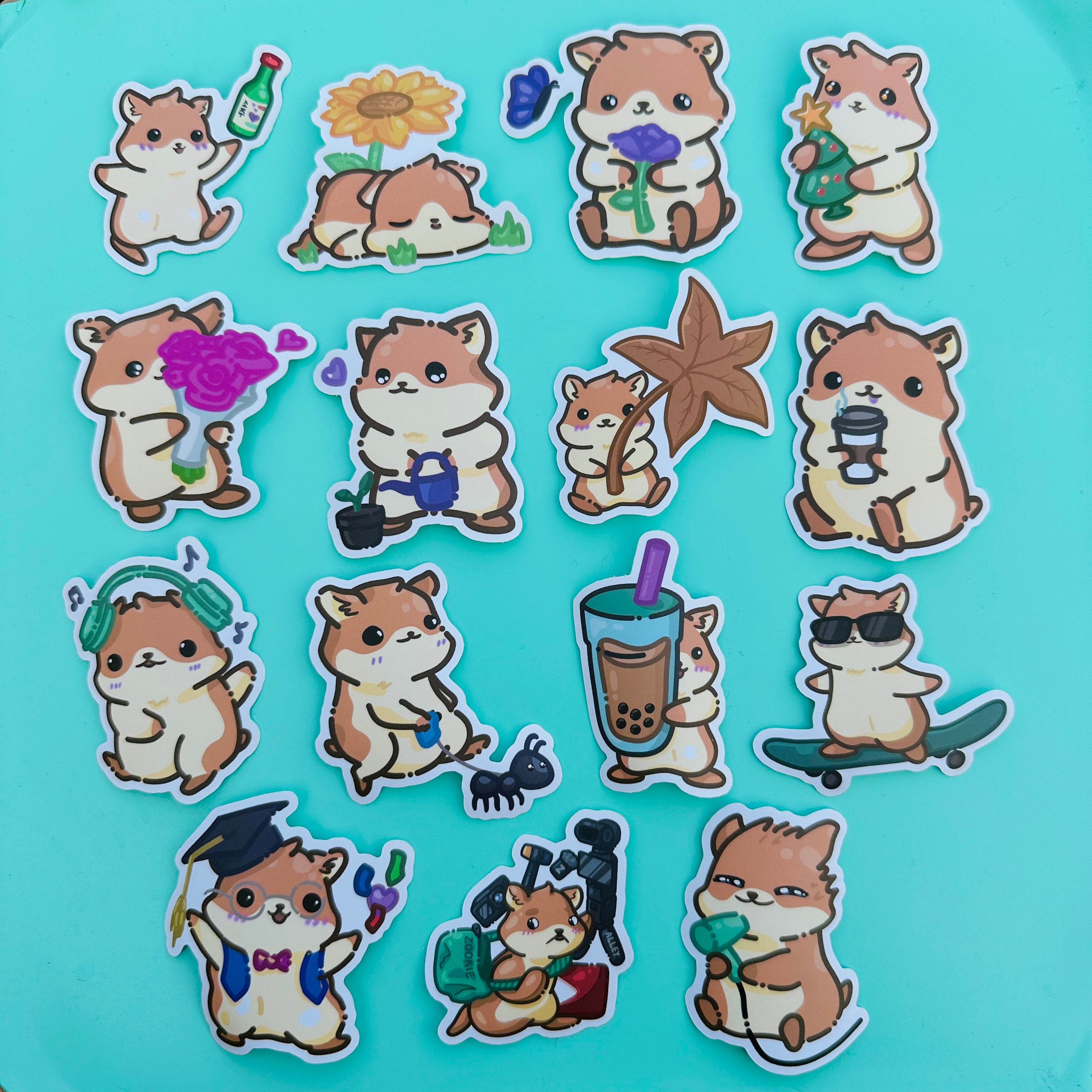Hamster Stickers (Pack) – Sticker Zoo Designs