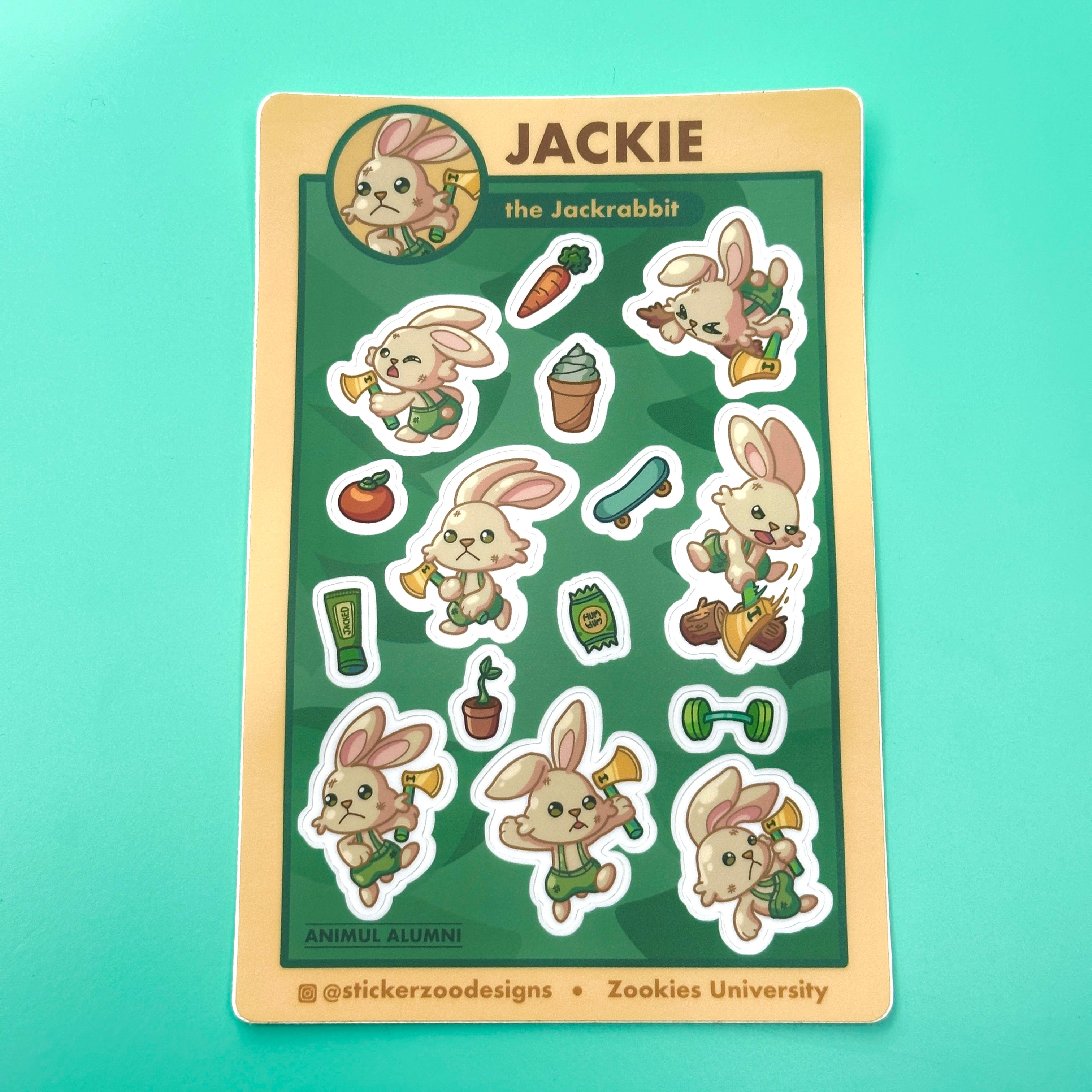 Jackie Sticker Sheet inspired by Lumberjack – Sticker Zoo Designs