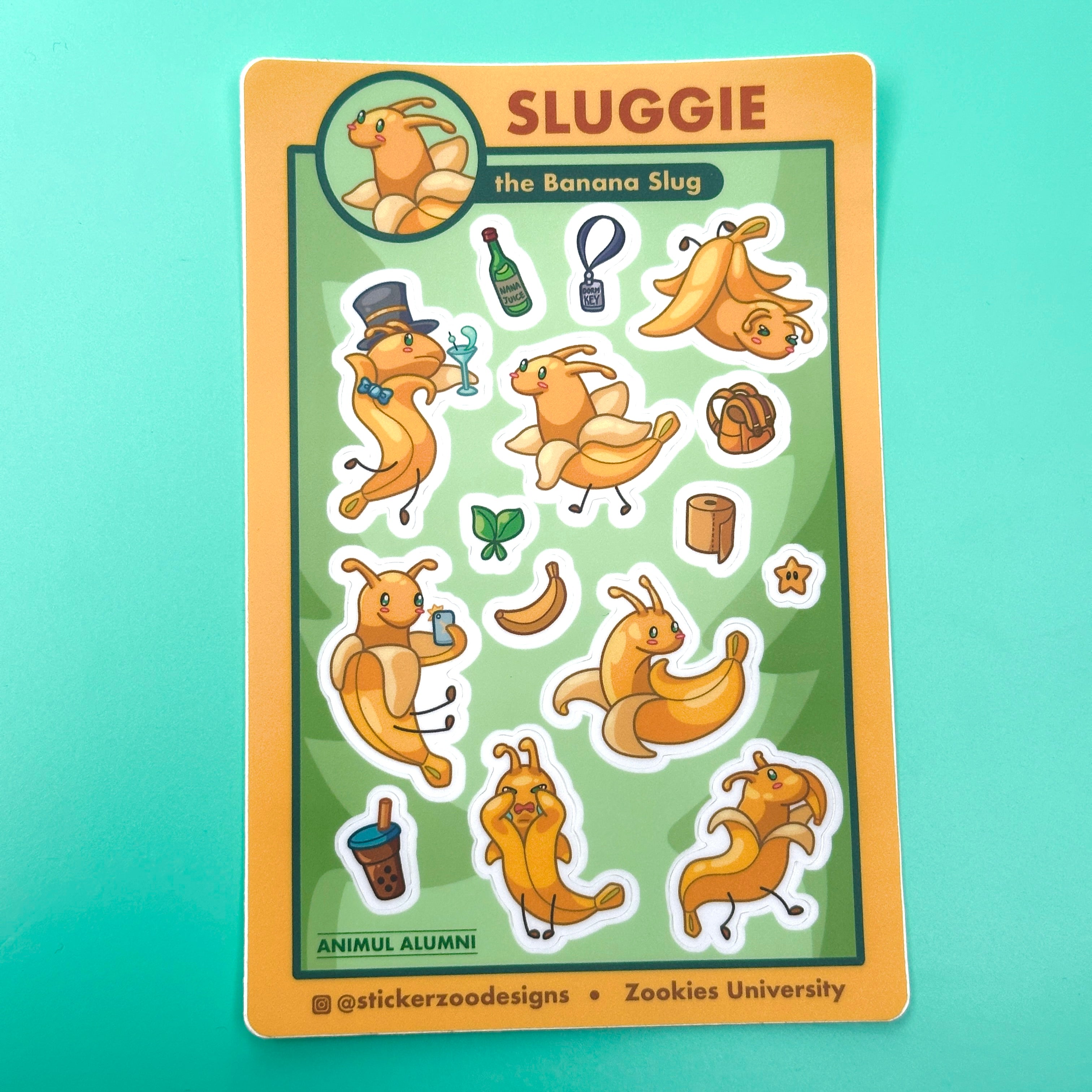 Sluggie Sticker Sheet inspired by Slug – Sticker Zoo Designs