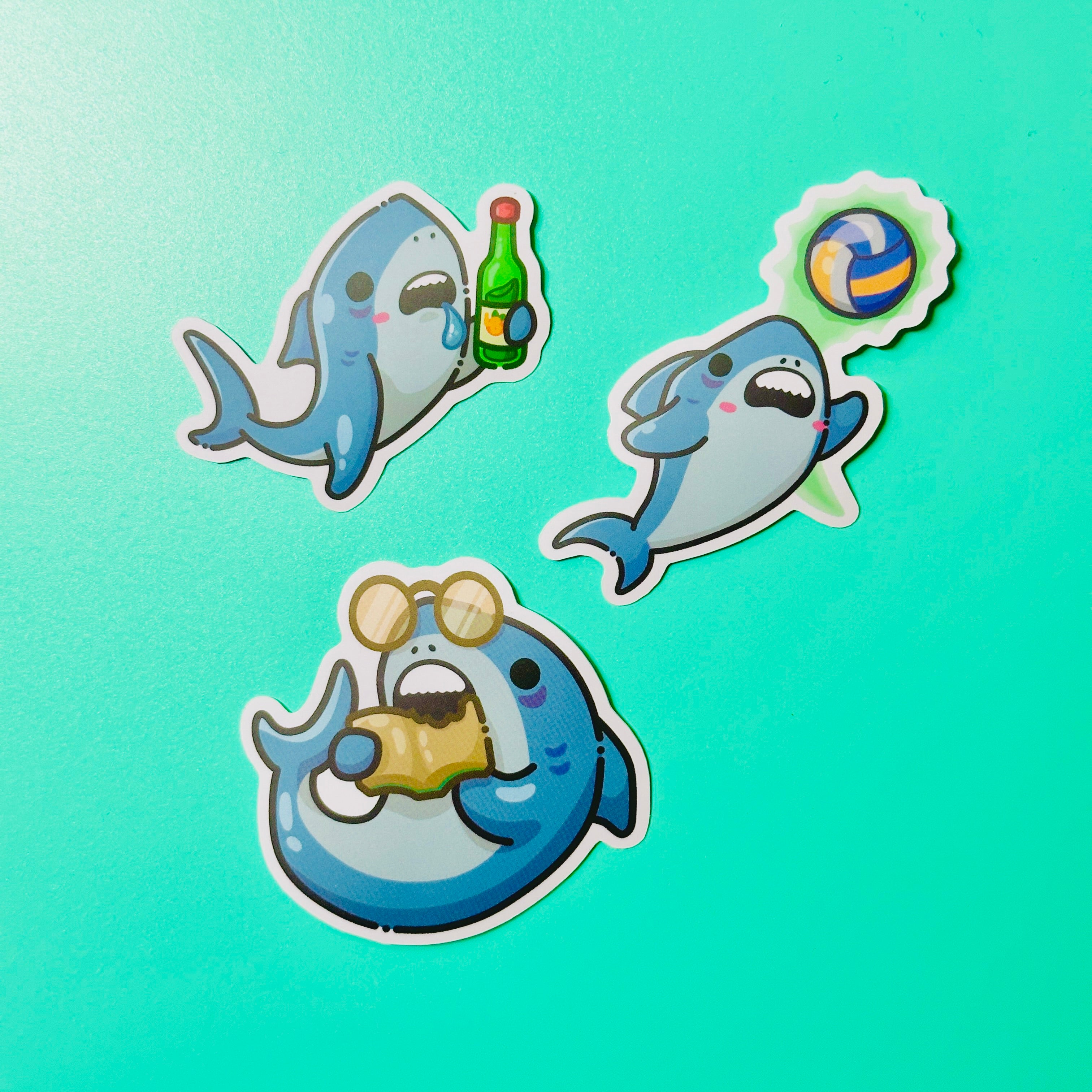 Shark Stickers inspired by Long Beach (Ver.1) – Sticker Zoo Designs